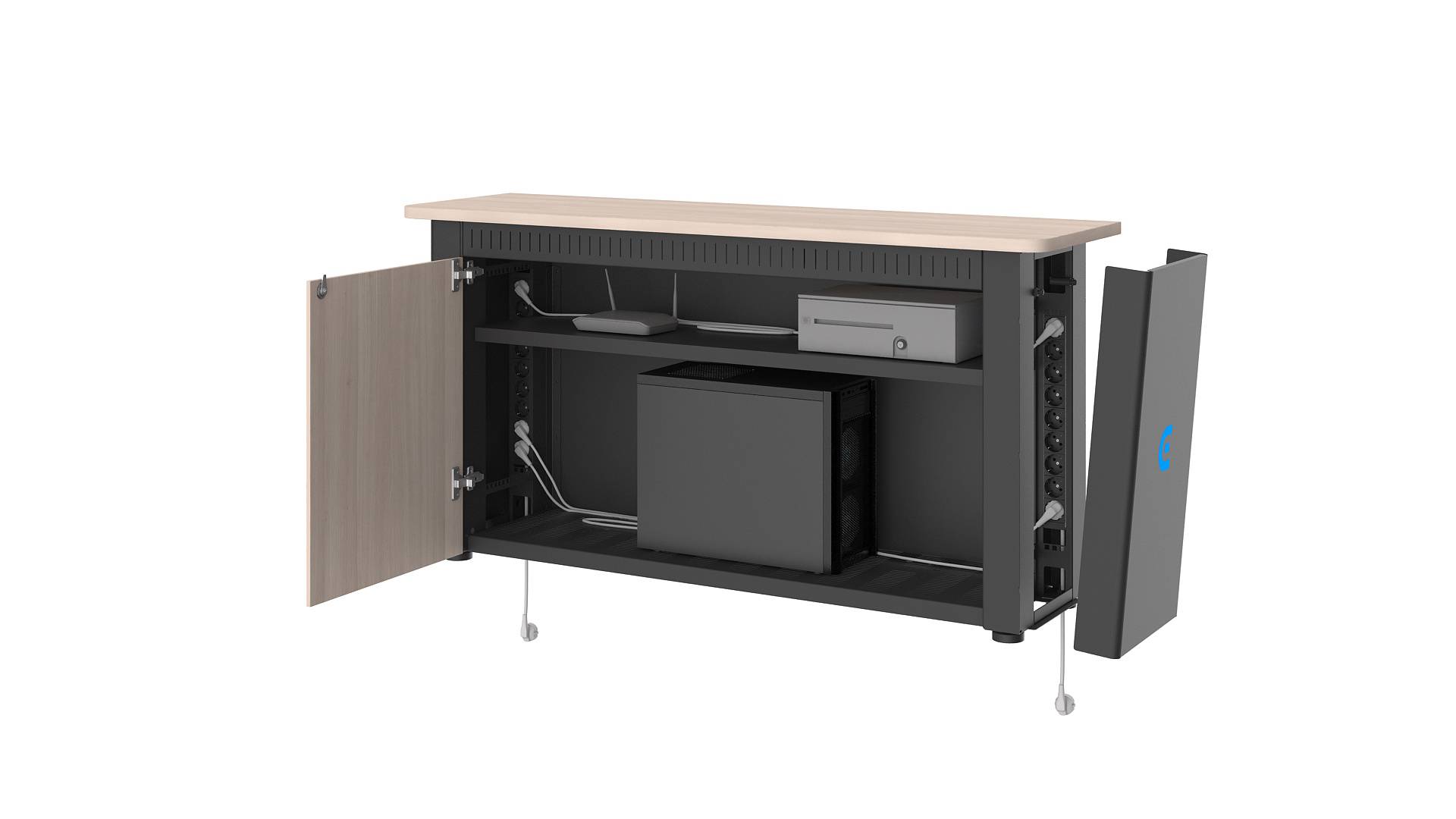 AV Credenza : Hybrid meeting room AV furniture - Ergovisual